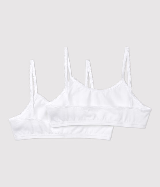 Girls' White Bralettes - 2-Pack variante 1 | Petit Bateau