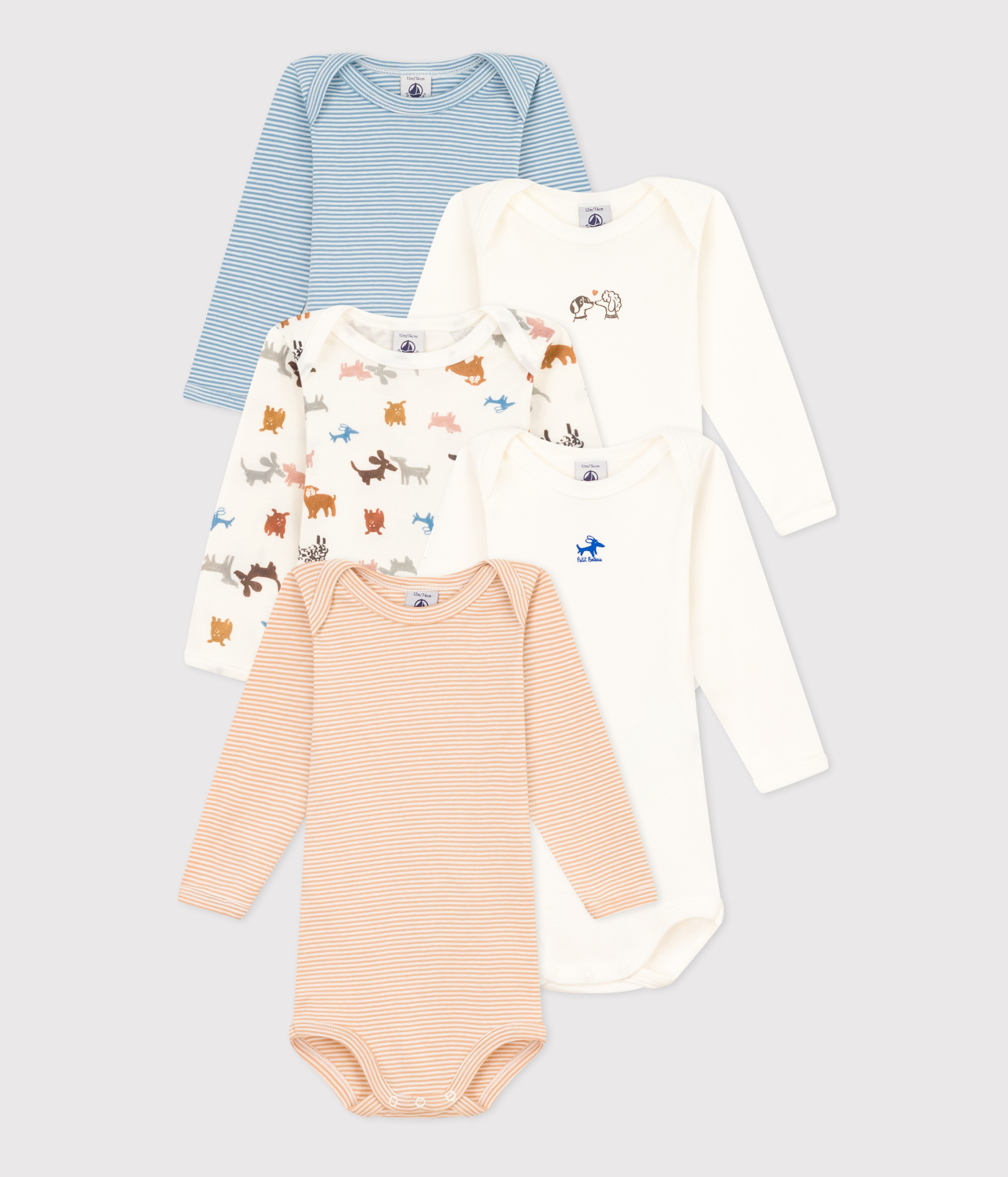 Babies' Dog Themed Long-Sleeved Cotton Bodysuits - 5-Pack variante 1 ...