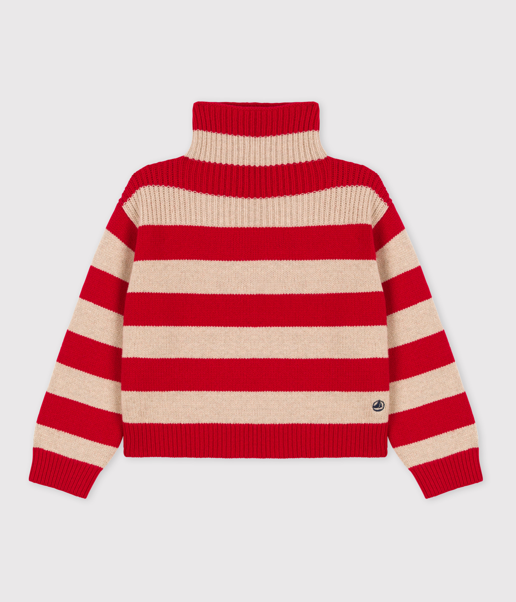Boys' Stripy Wool/Cotton Pullover TRENCH/STOP A057701 | Petit Bateau