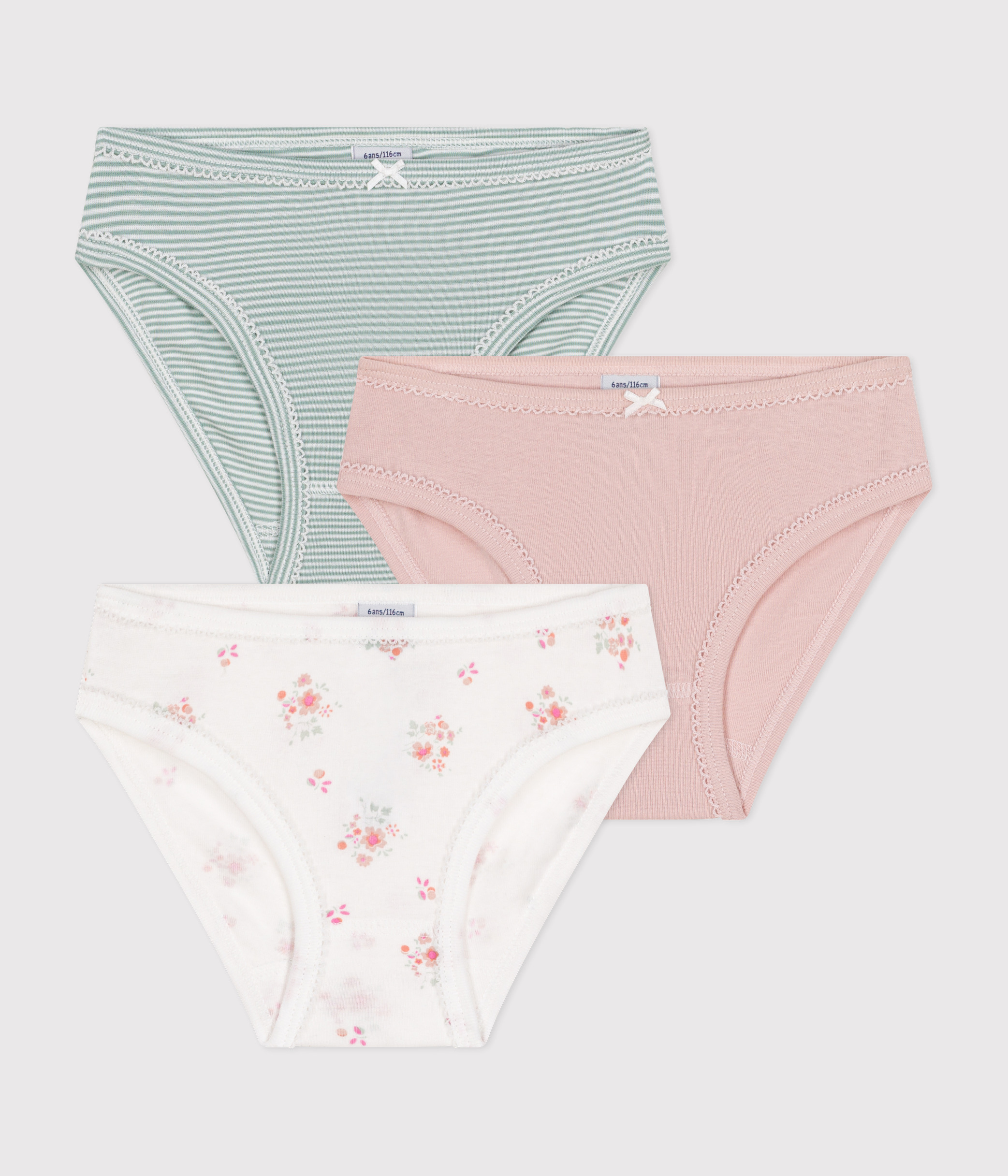 Children's floral cotton briefs - 3-Pack variante 1 A0BGM00 | Petit Bateau