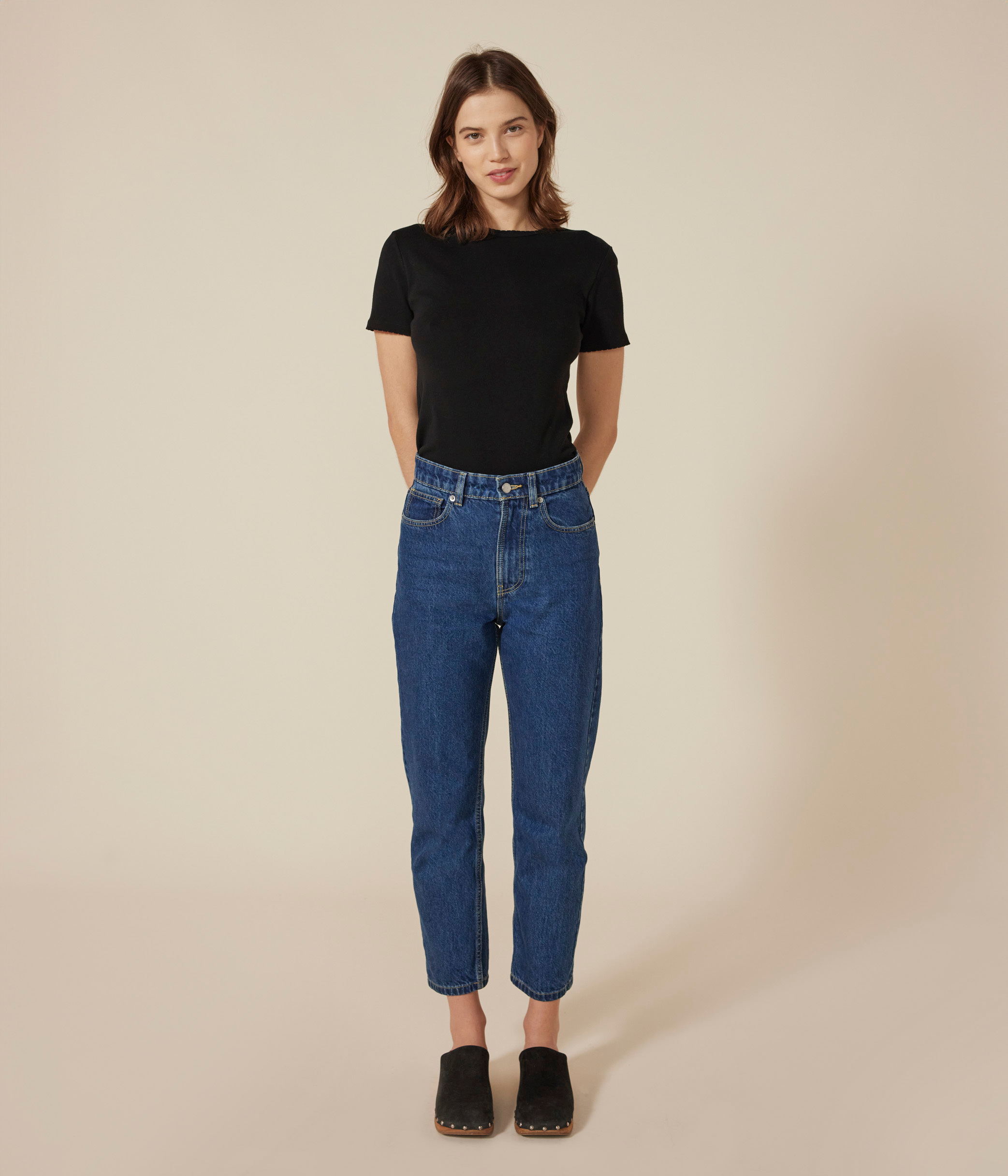 Women's Iconic Cocotte Stitch Cotton T-Shirt BLACK | Petit Bateau